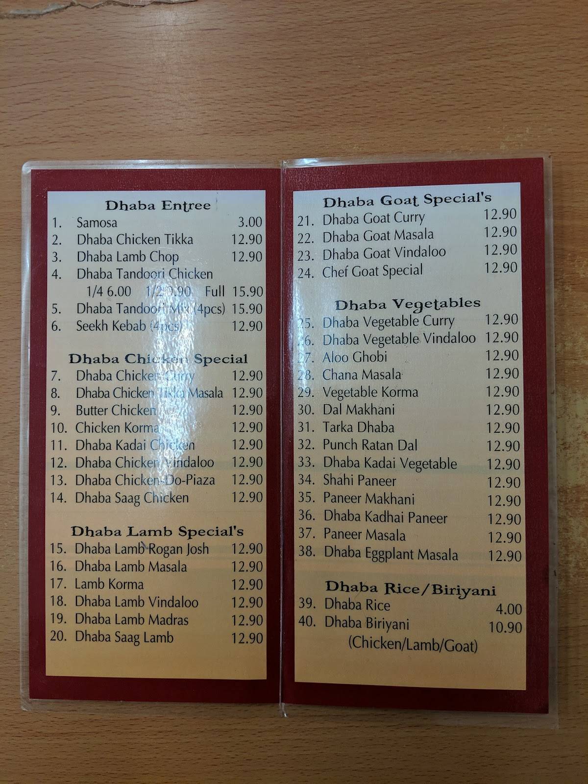 Menu at Anshuman Da Dhaba Indian Restaurant Cranbourne, Cranbourne West