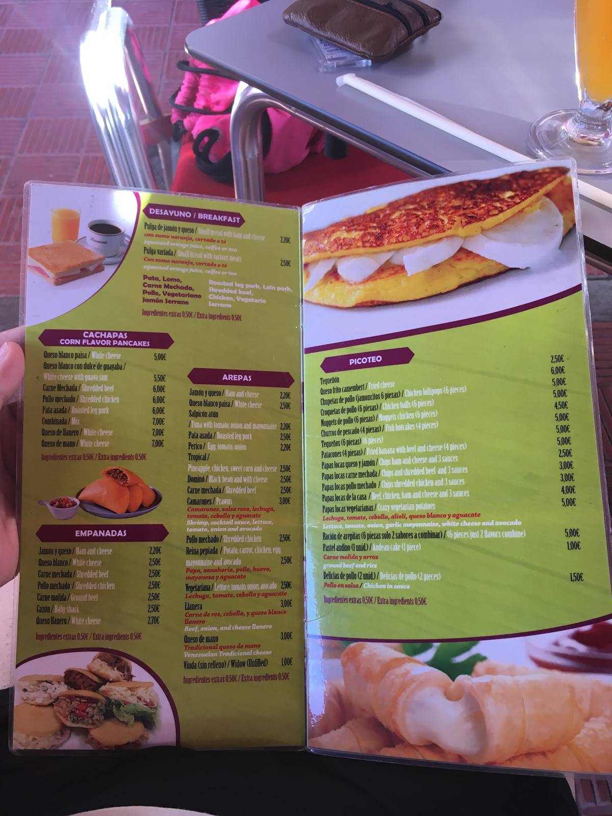 Carta del restaurante Arepera Guayoyo, San Miguel