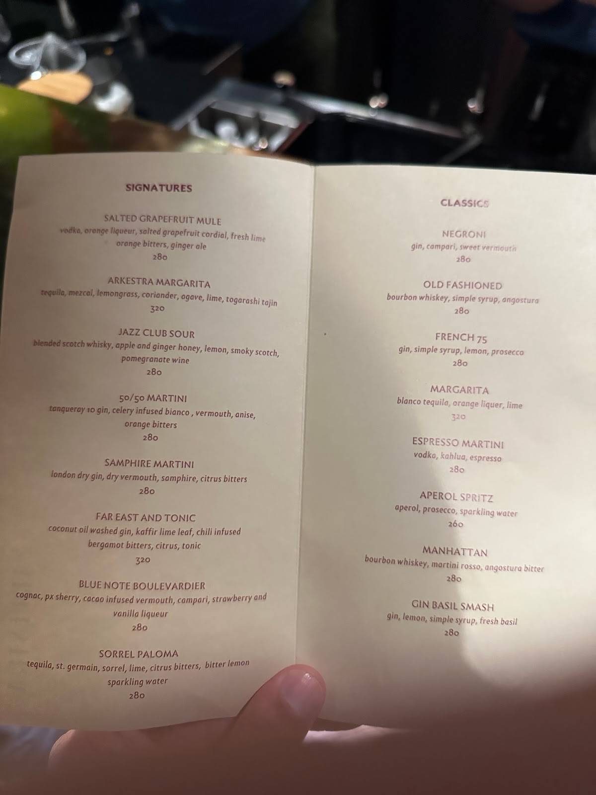 Menu at Arkestra, Istanbul, Dilhayat Sk. No:28