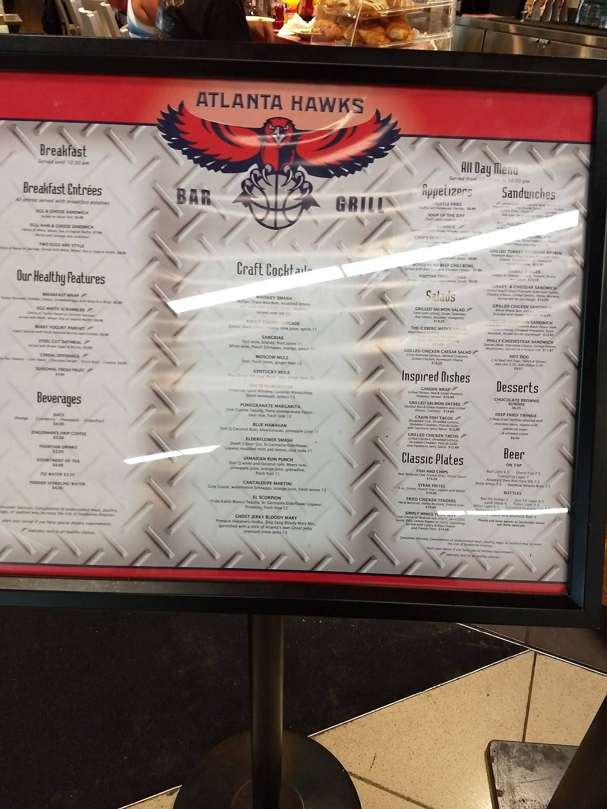 Menu at Atlanta Hawks Bar and Grill, Atlanta, Atlanta International Airport