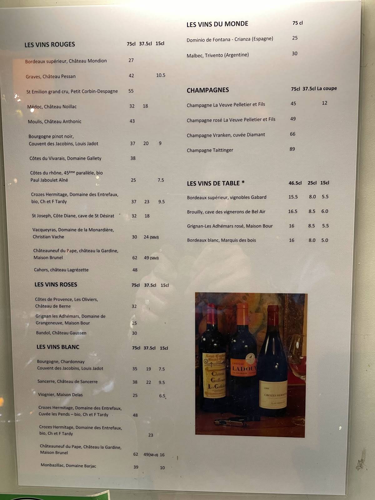 Menu at Au 35 restaurant, Paris, 35 Rue Jacob