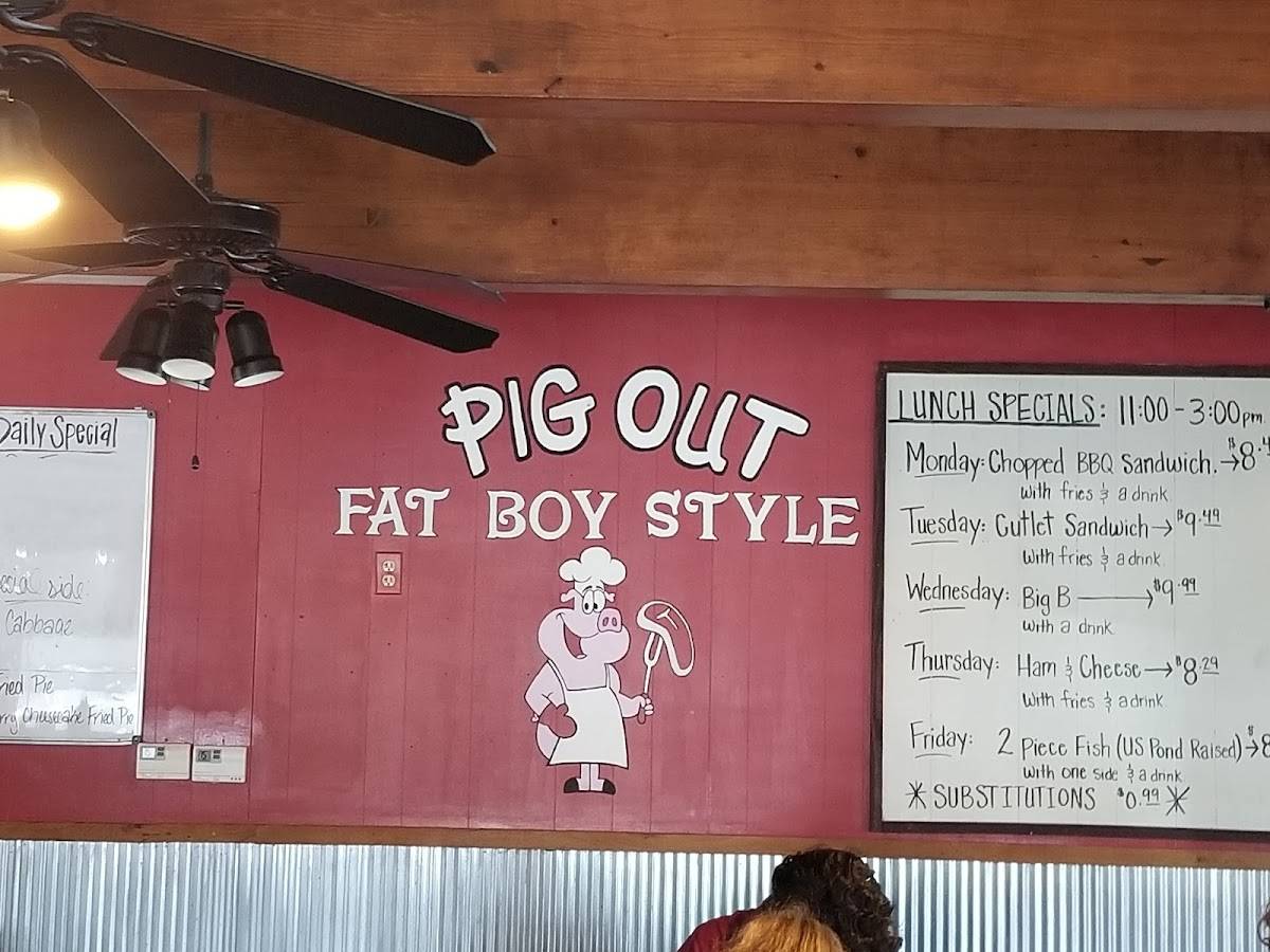 Menu at Fat Boys BBQ, Caddo Valley