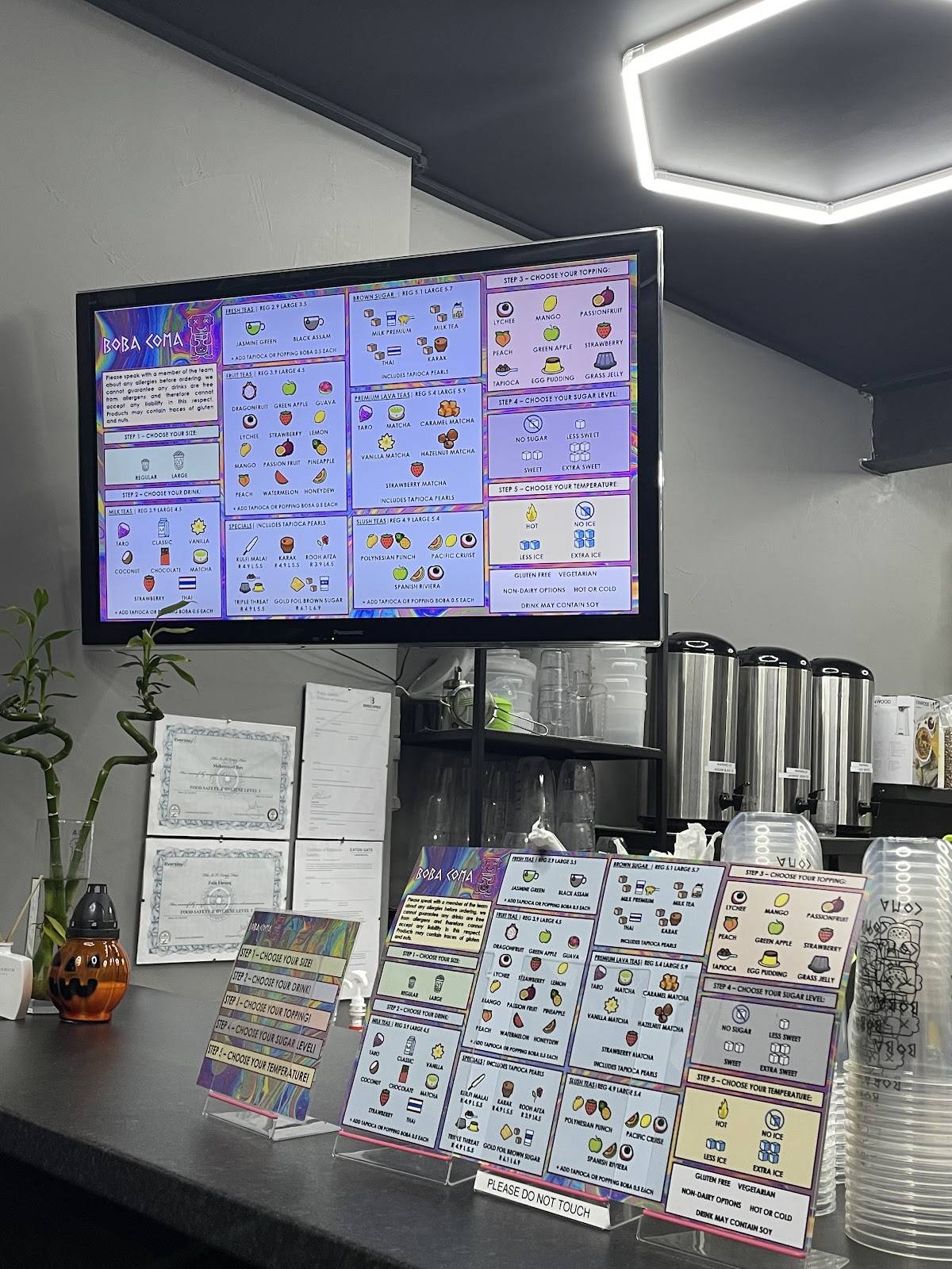 Carta de BOBA COMA Bubble Tea - Leyton, Londres