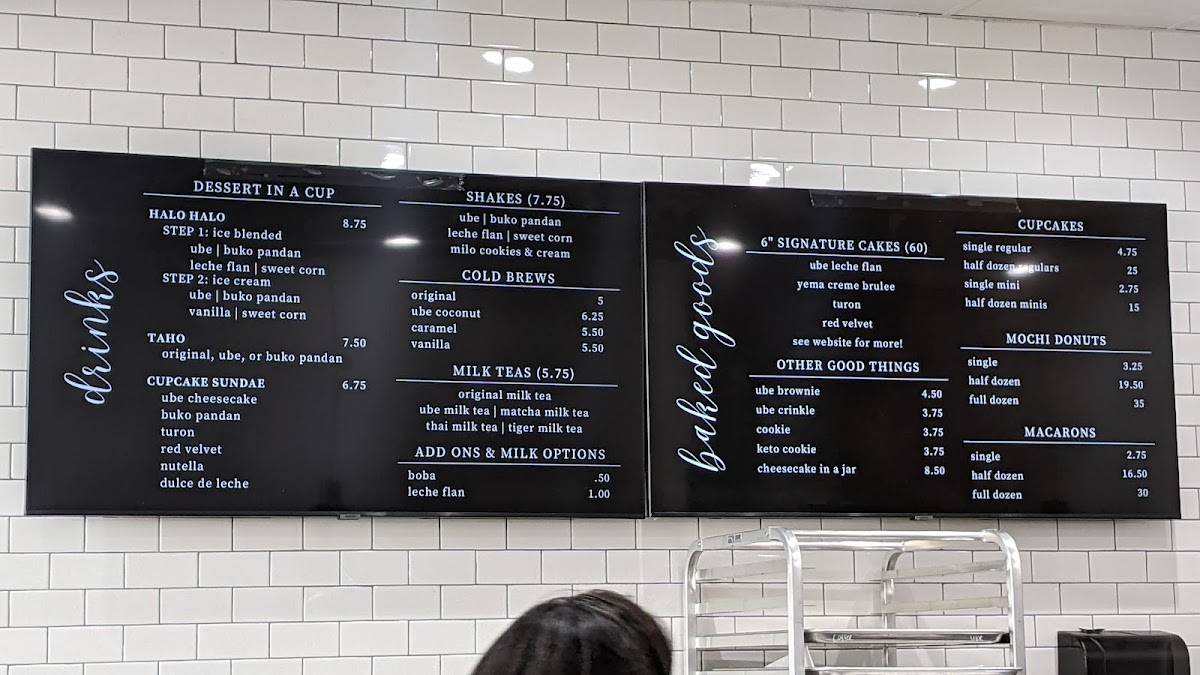 Menu at Baked Dessert Bar, Tustin