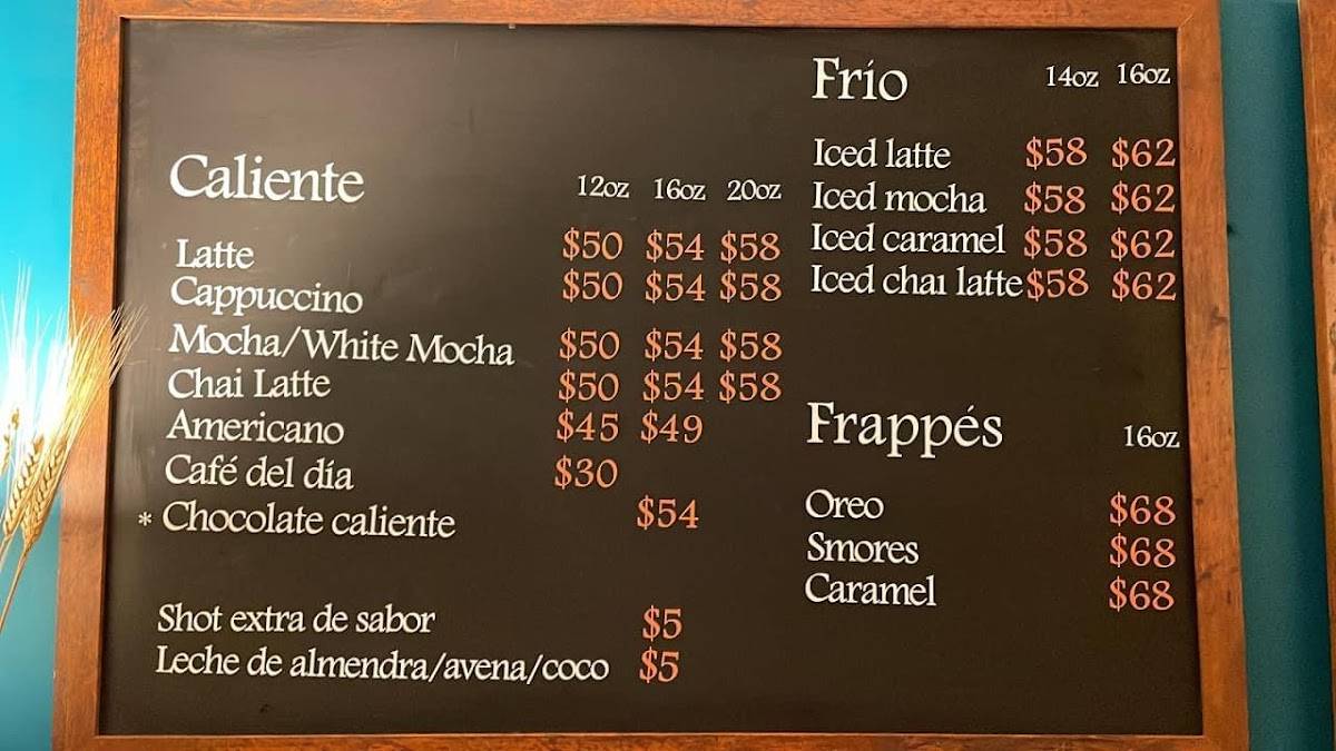 Menu at Barra Roma - Coffee bar, Piedras Negras
