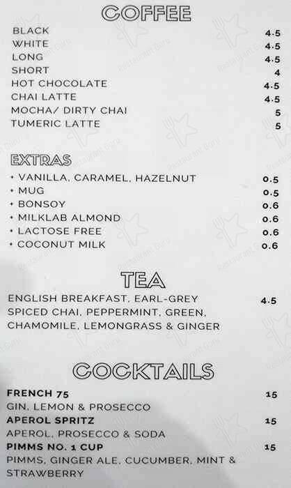 Menu at Beasley's Nursery & Tea House restaurant, Templestowe