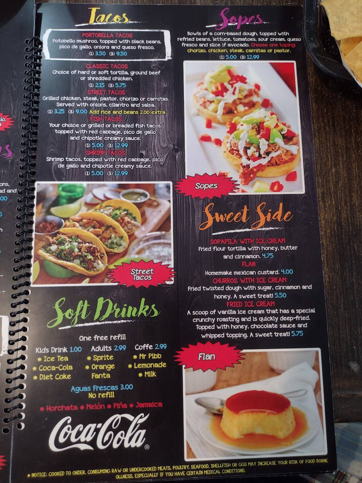 Menu at Agave Mexican Grill pub & bar, Port Royal