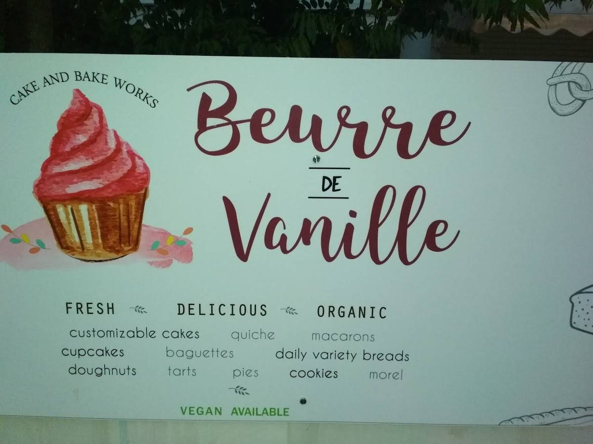 Menu at Beurre De Vanille Bakery, Pastry Shop for cakes and desserts ...