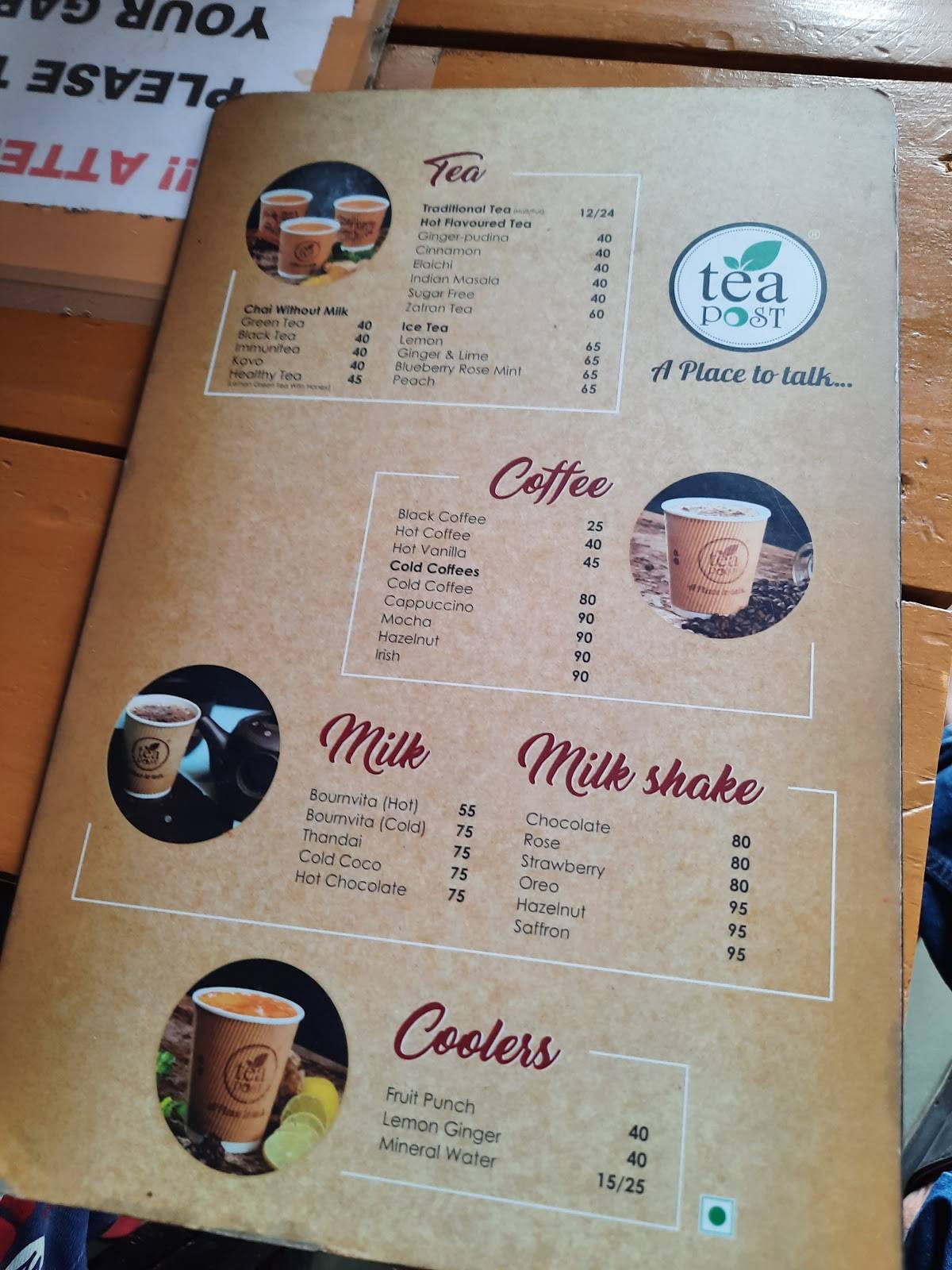 Menu at Tea Post - A Place to Talk, Bhavnagar, G-8