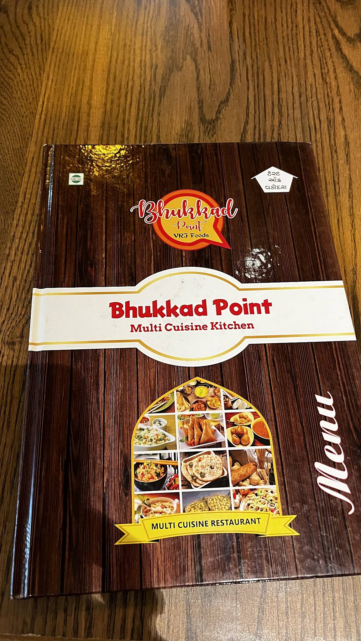 Menu at Bhukkad Point, Vadodara