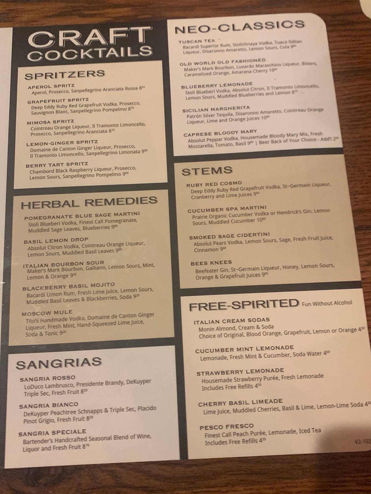 Menu at Biaggi's Ristorante Italiano restaurant, West Des Moines