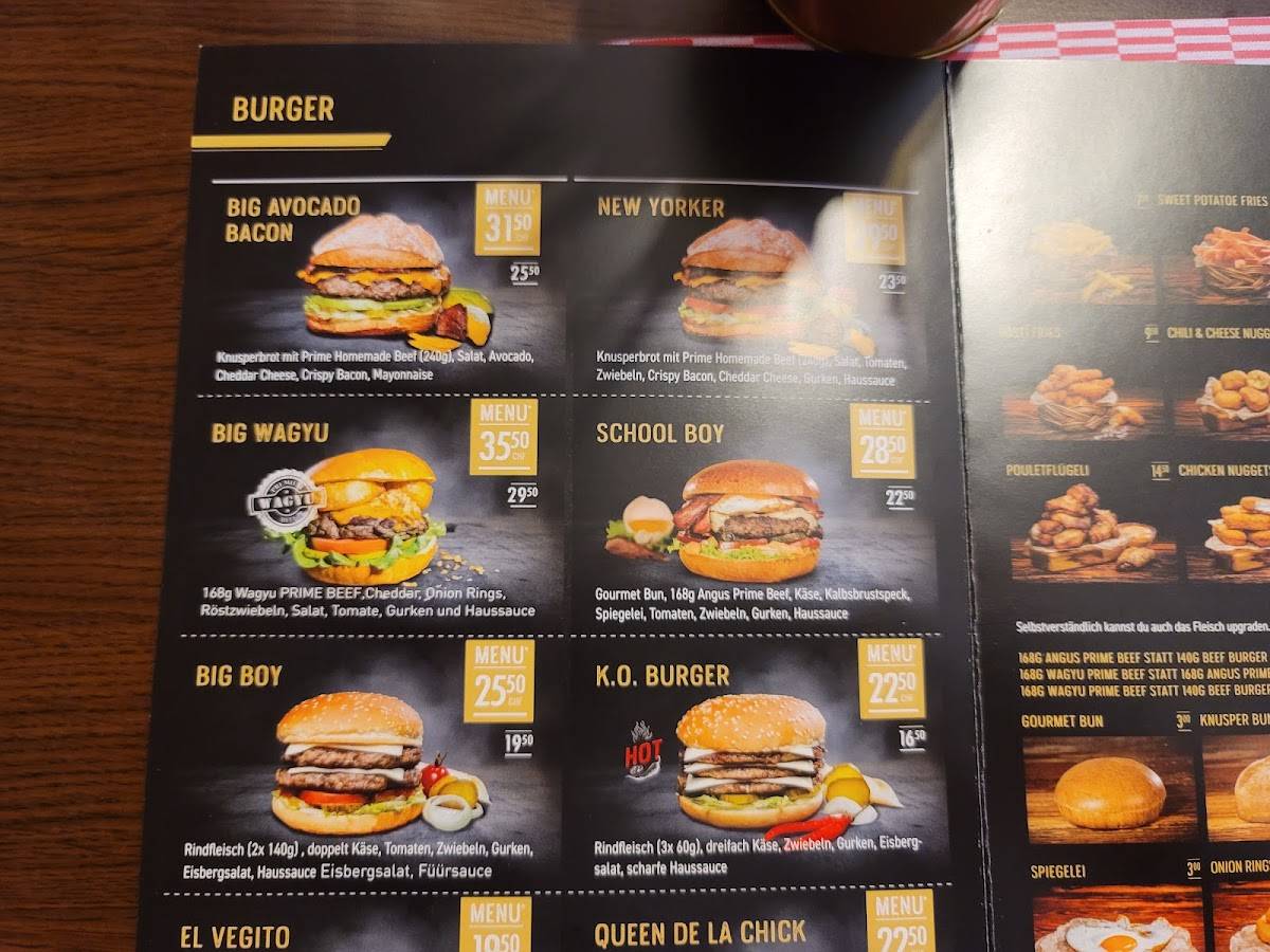 Speisekarte von Big Burger Kurier Baar, Baar