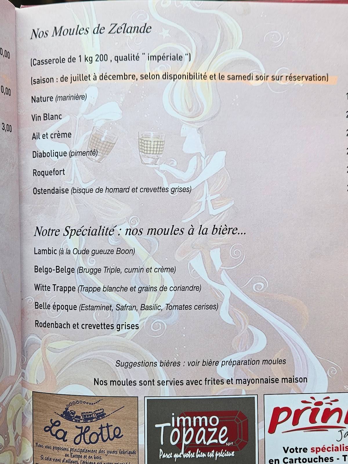 Carta de Bistro Belgo Belge, Namur