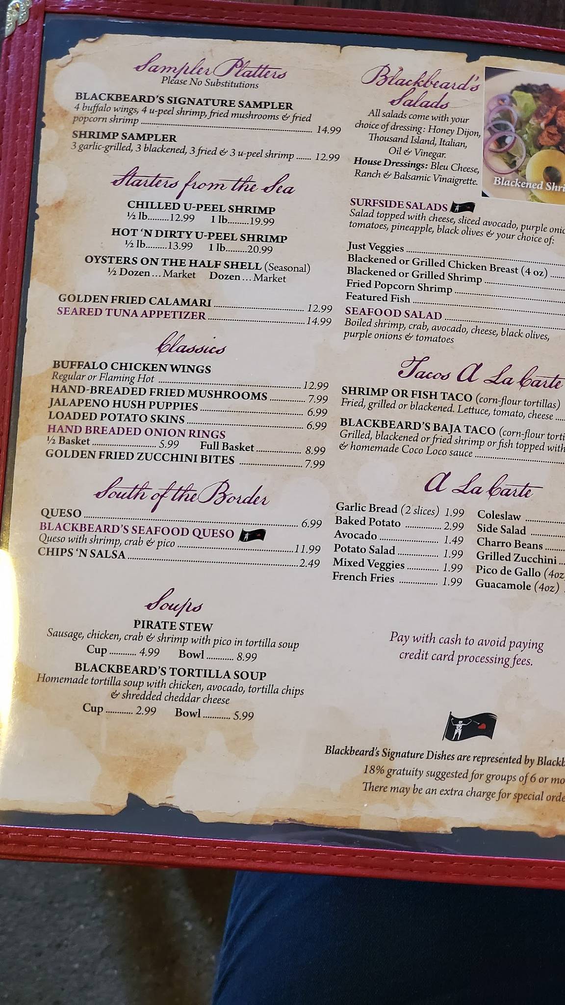 Menu at Blackbeard's Too restaurant, Ingleside, W Main St
