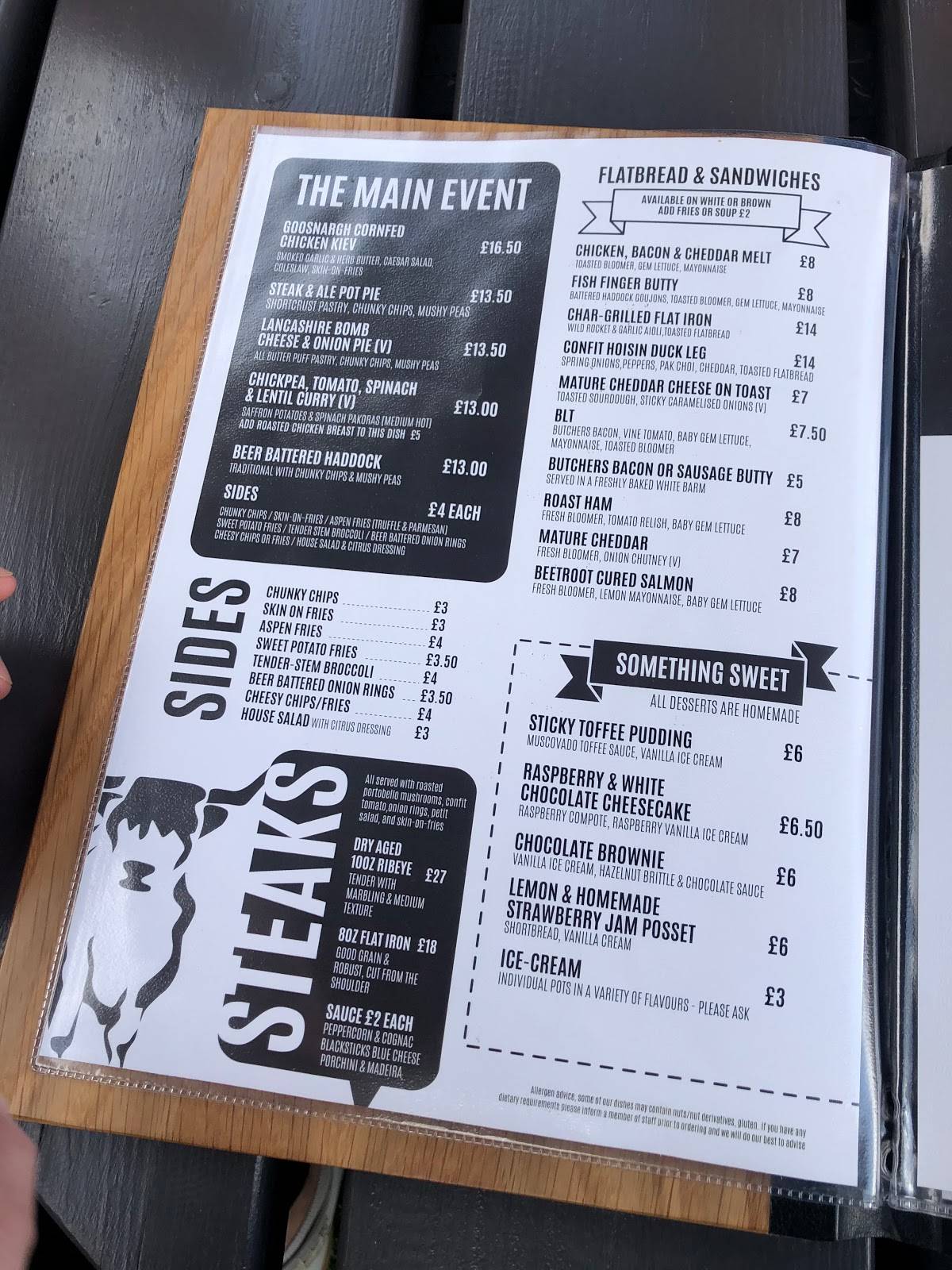 Menu at The Black Bull Inn & Restaurant, Blackburn, Old Langho Rd