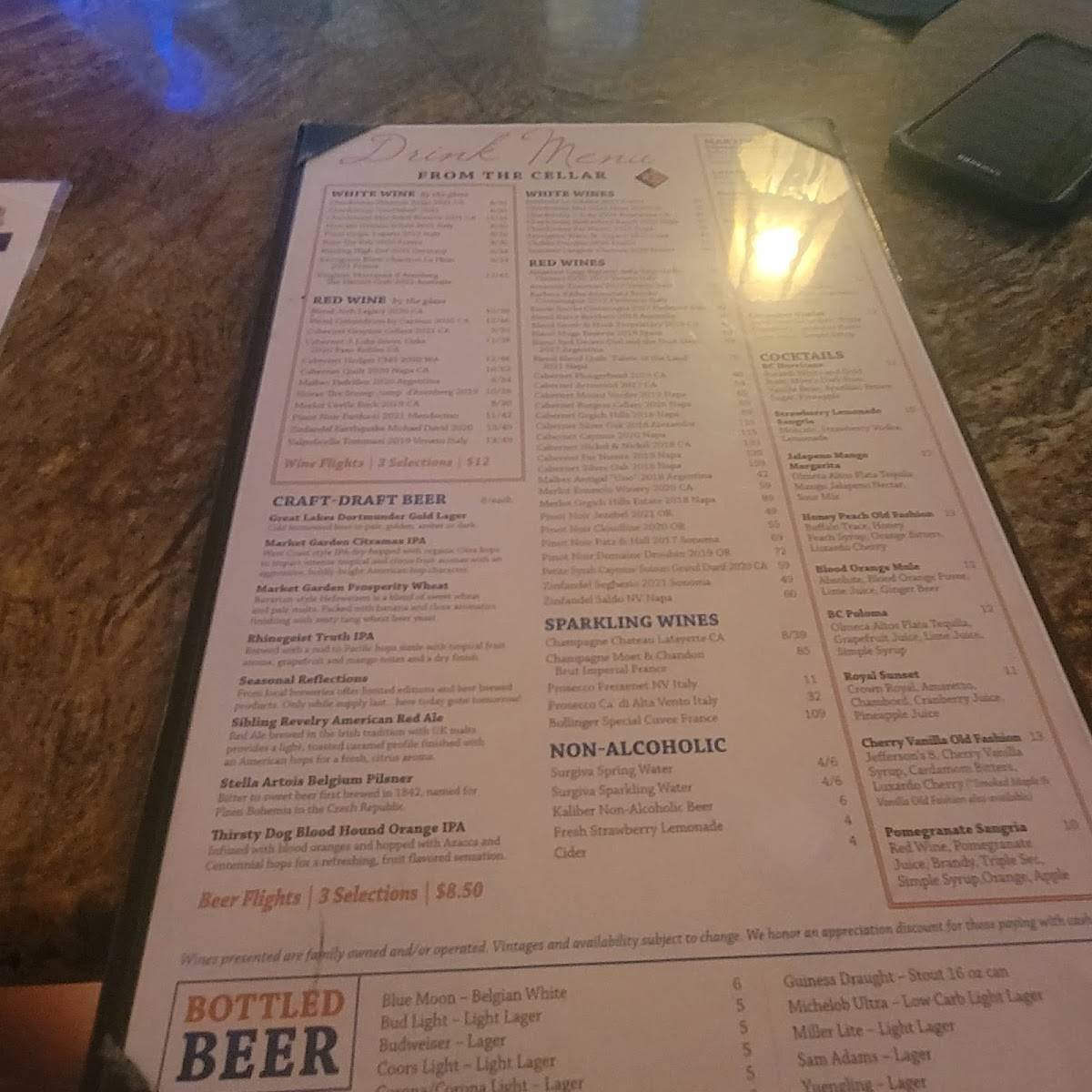 Menu at Blue Canyon Kitchen & Tavern restaurant, Twinsburg