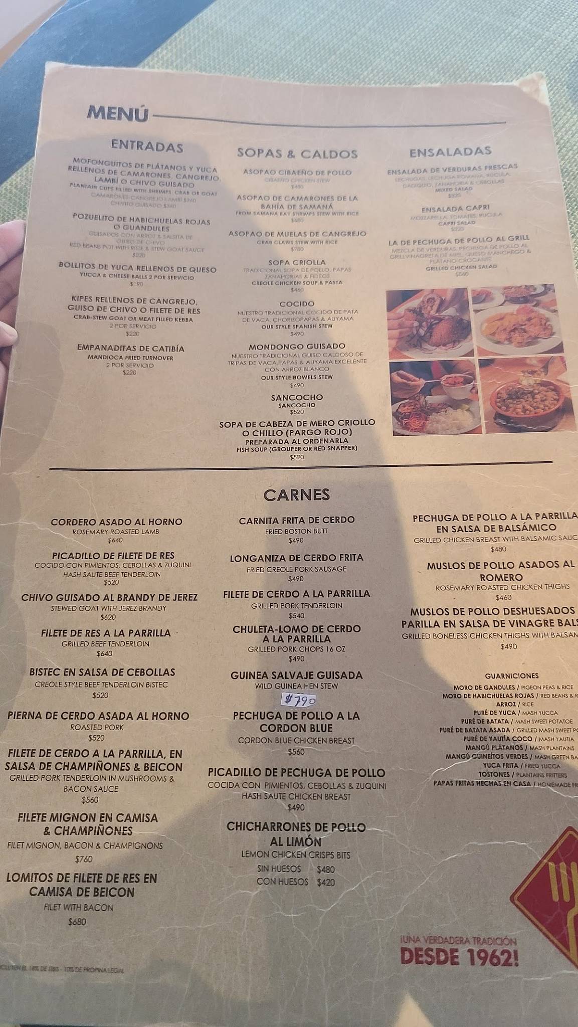 Menu at típicobonao (Bonao Sur) restaurant, Bonao