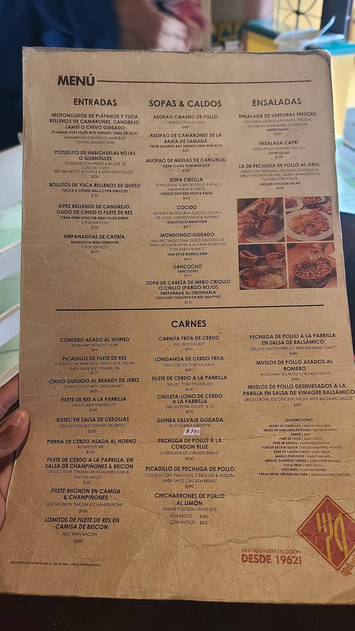 Menu at típicobonao (Bonao Sur) restaurant, Bonao
