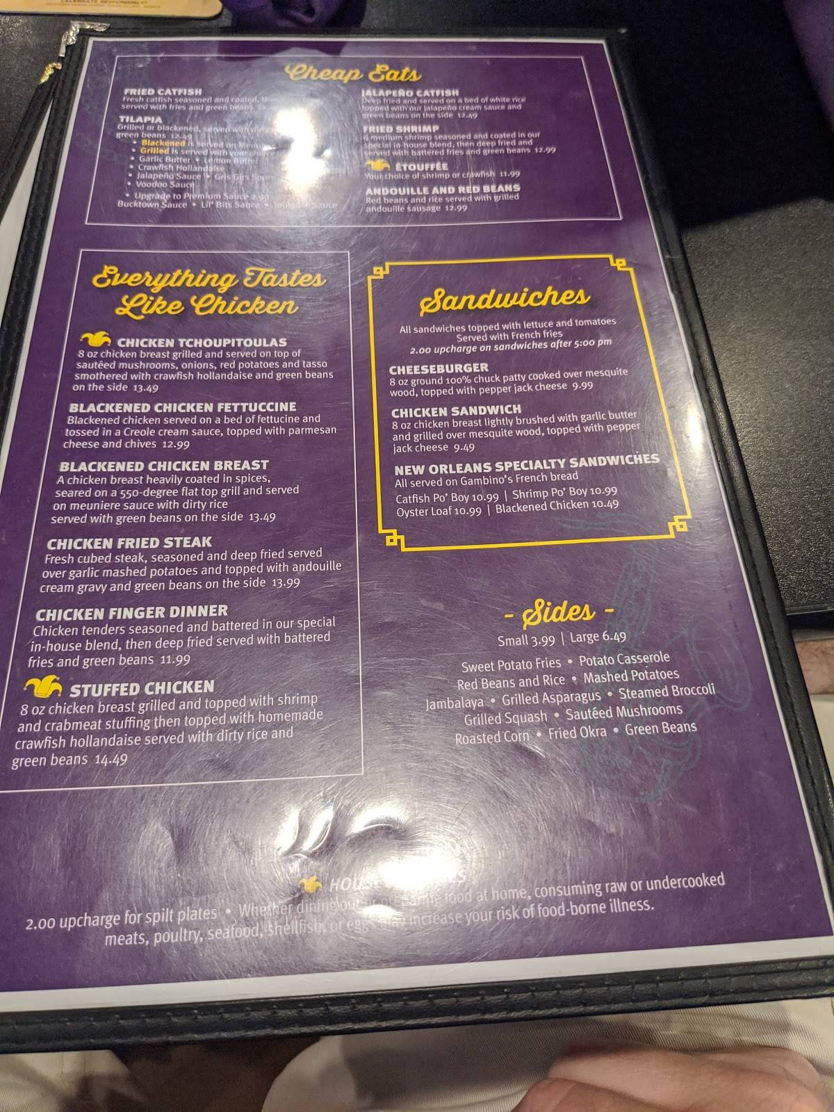 Menu at Boo-Ray's of New Orleans restaurant, Hudson Oaks, 201 Hudson ...