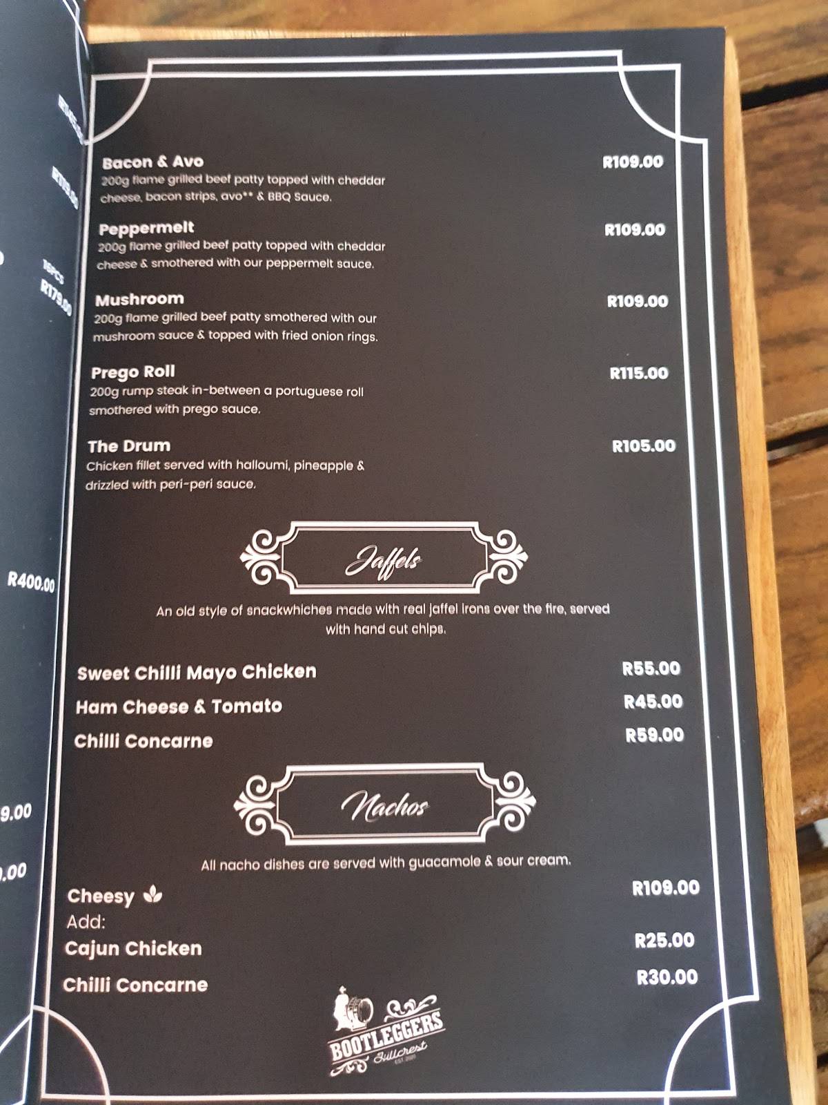 Menu at Booties Bar & Grill, Hillcrest