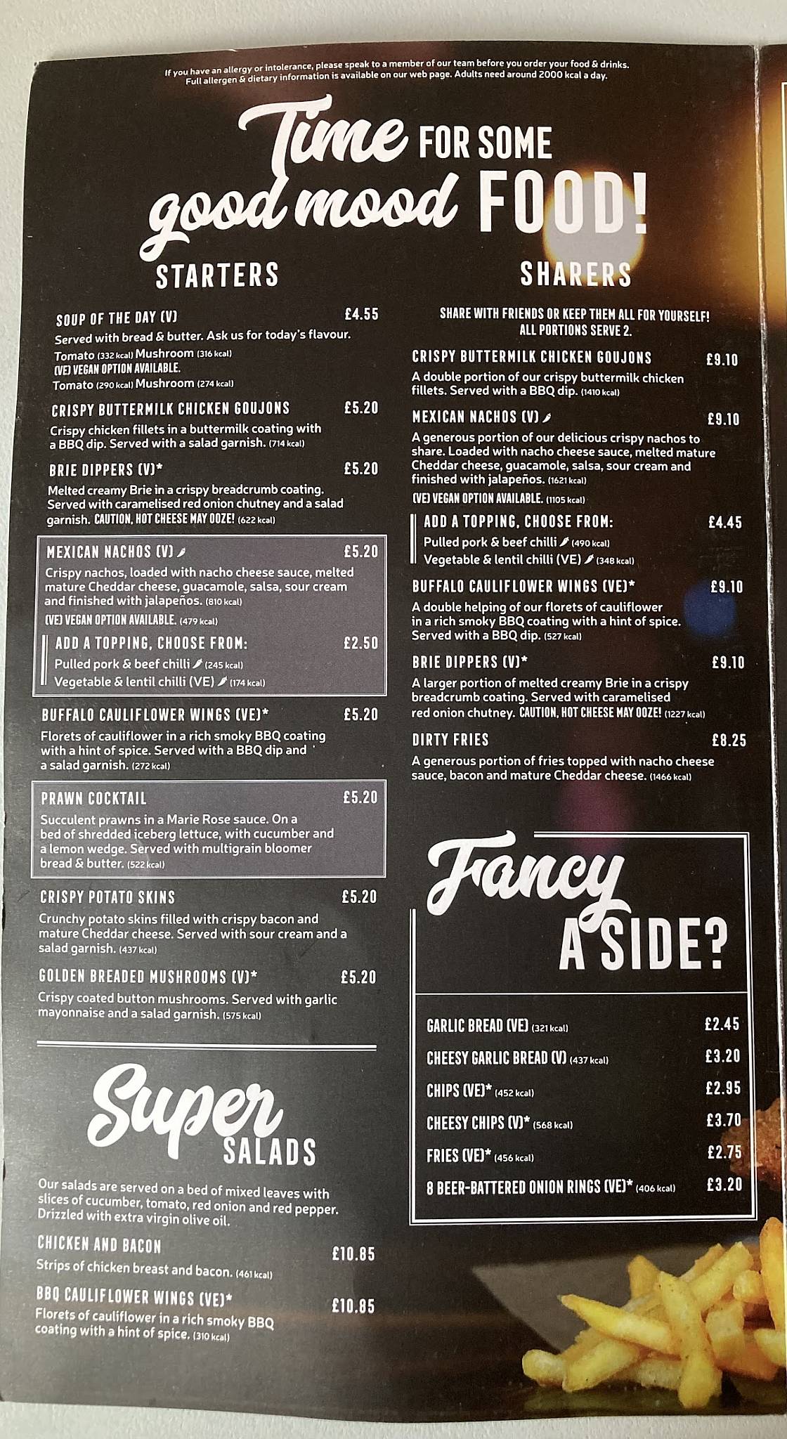 Menu at Bridge Inn pub & bar, Brewood