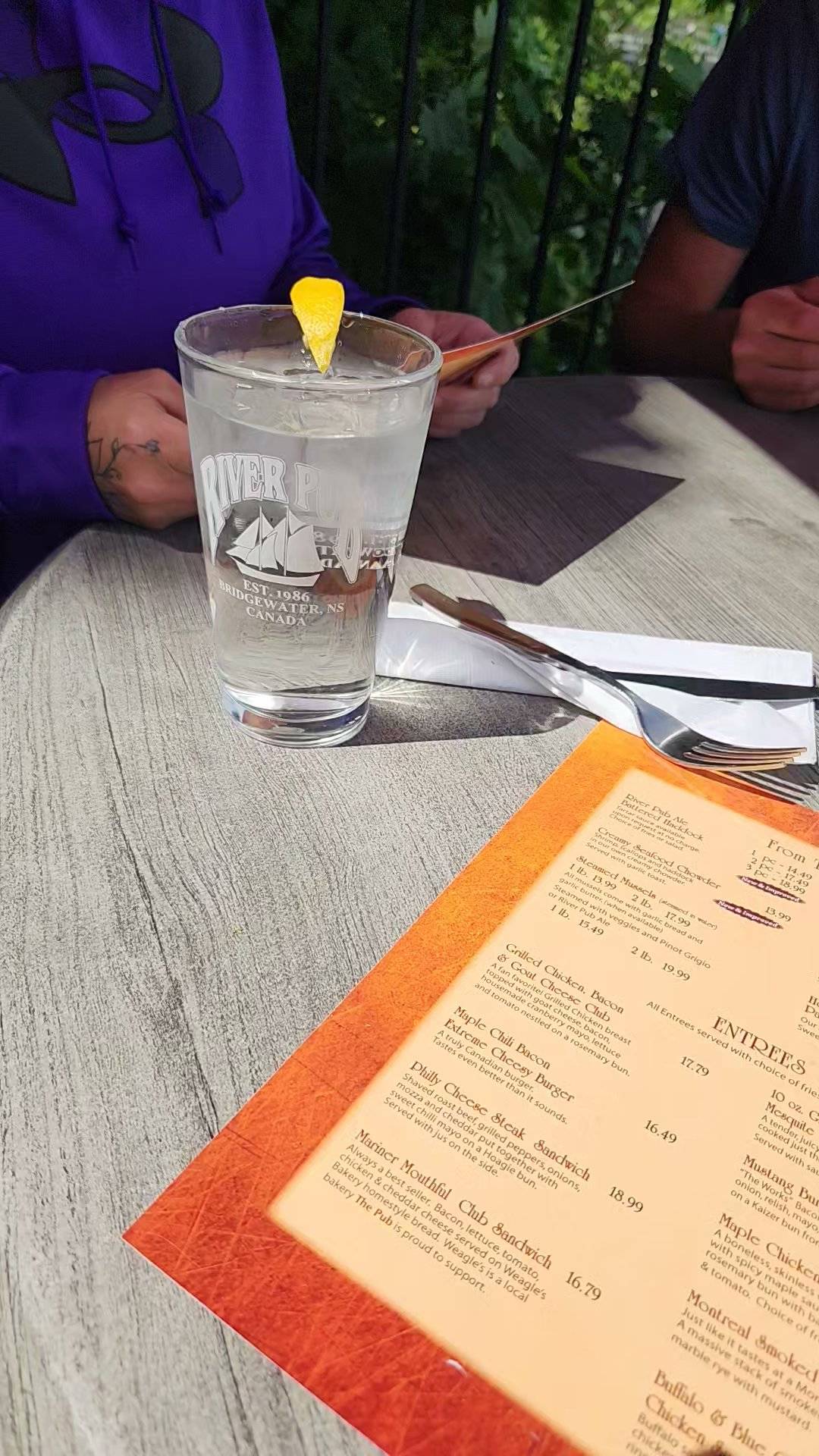 Menu at River Pub, Bridgewater
