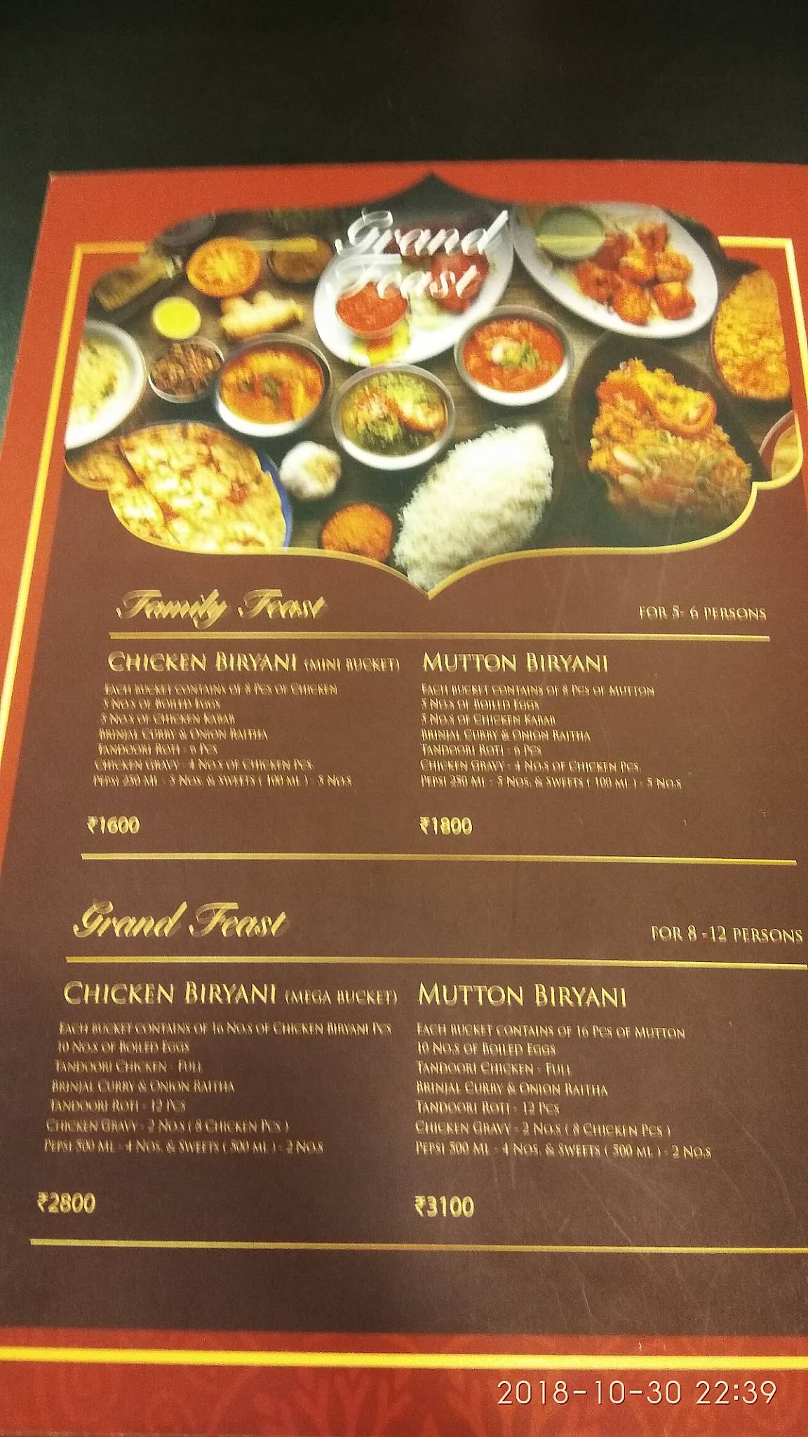 Menu at Bucket Biryani, Bengaluru, 15