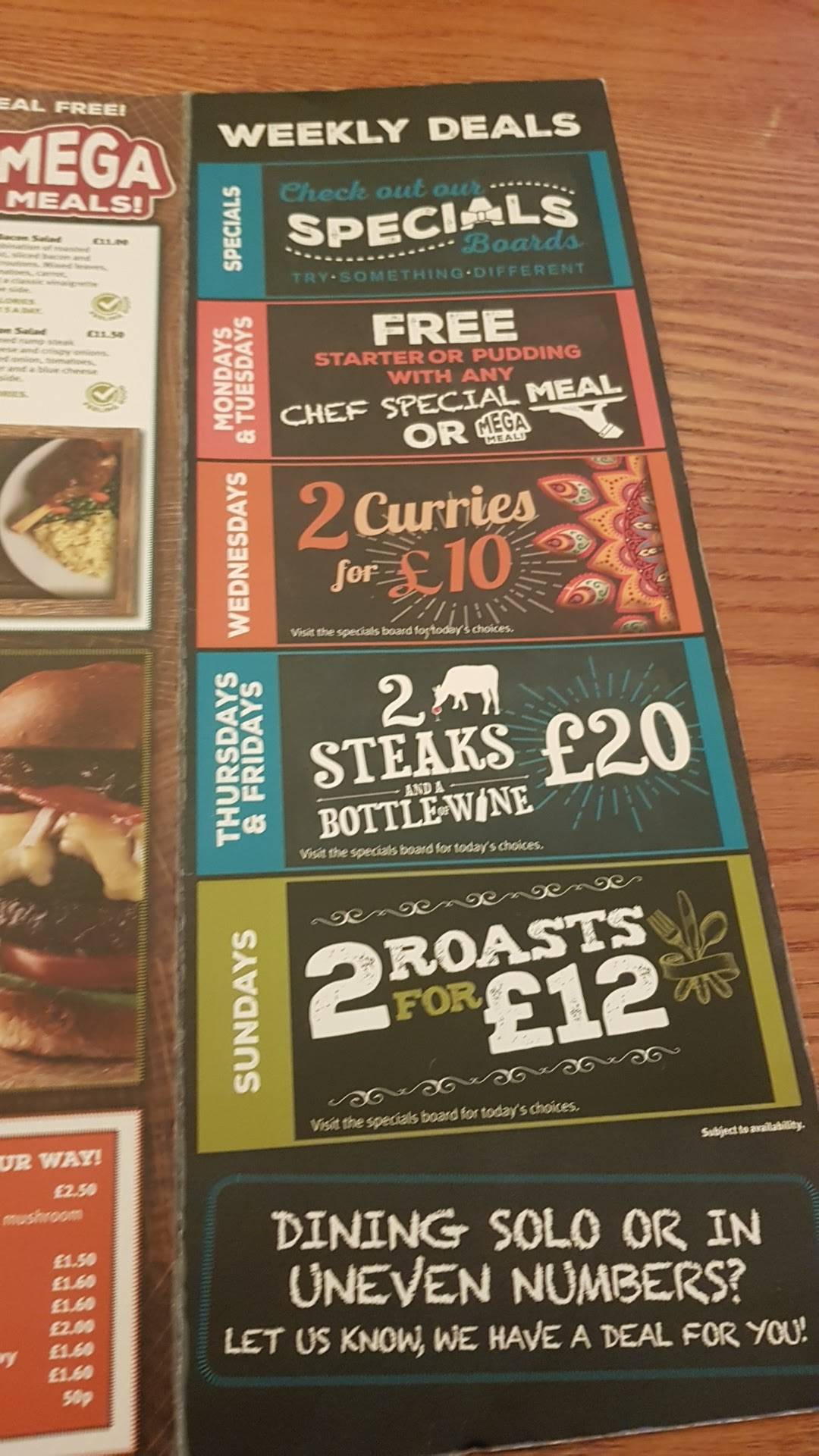 Menu at Bulls Head pub & bar, Breaston