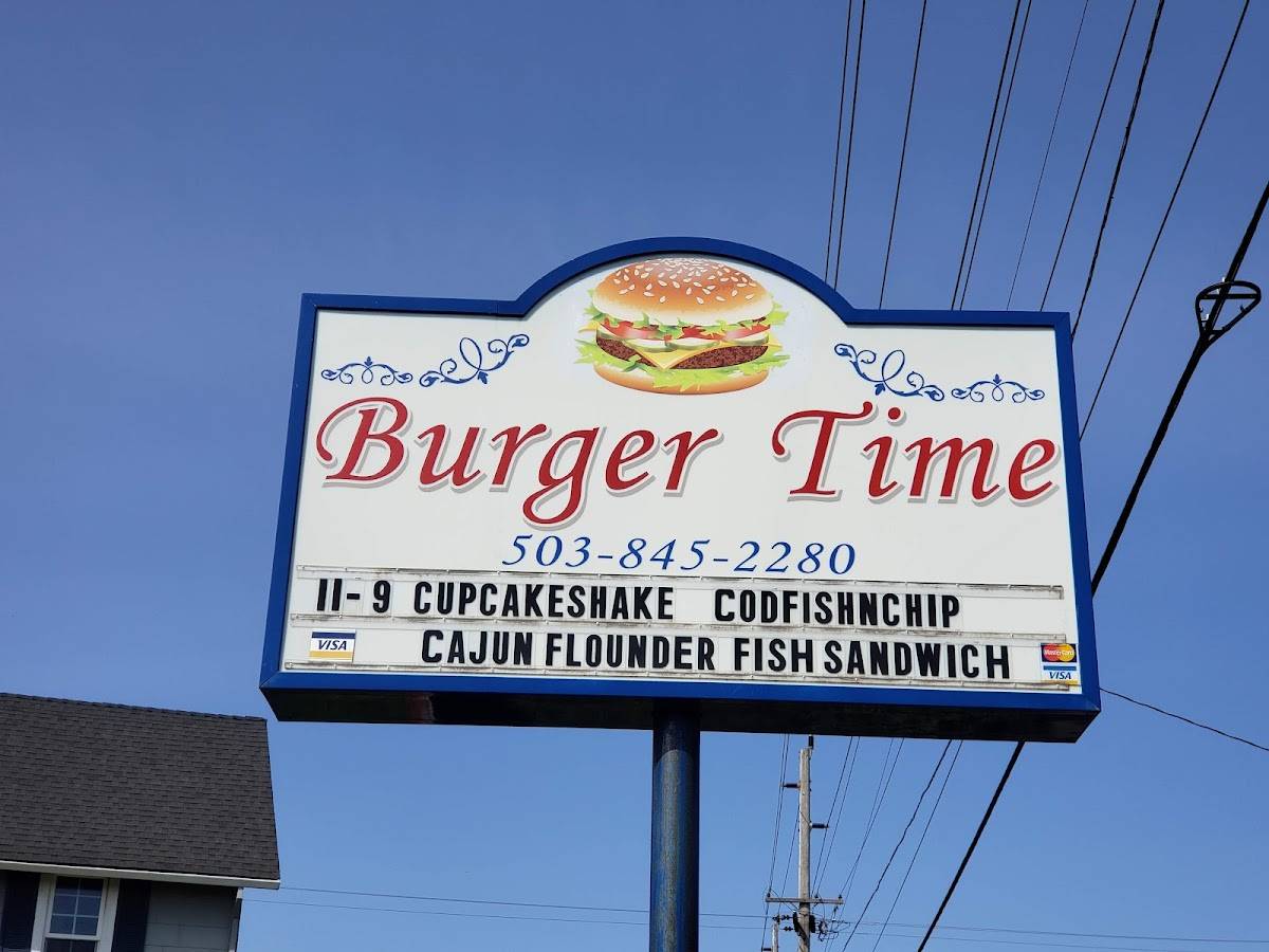 Menu at Burger Time restaurant, Mount Angel