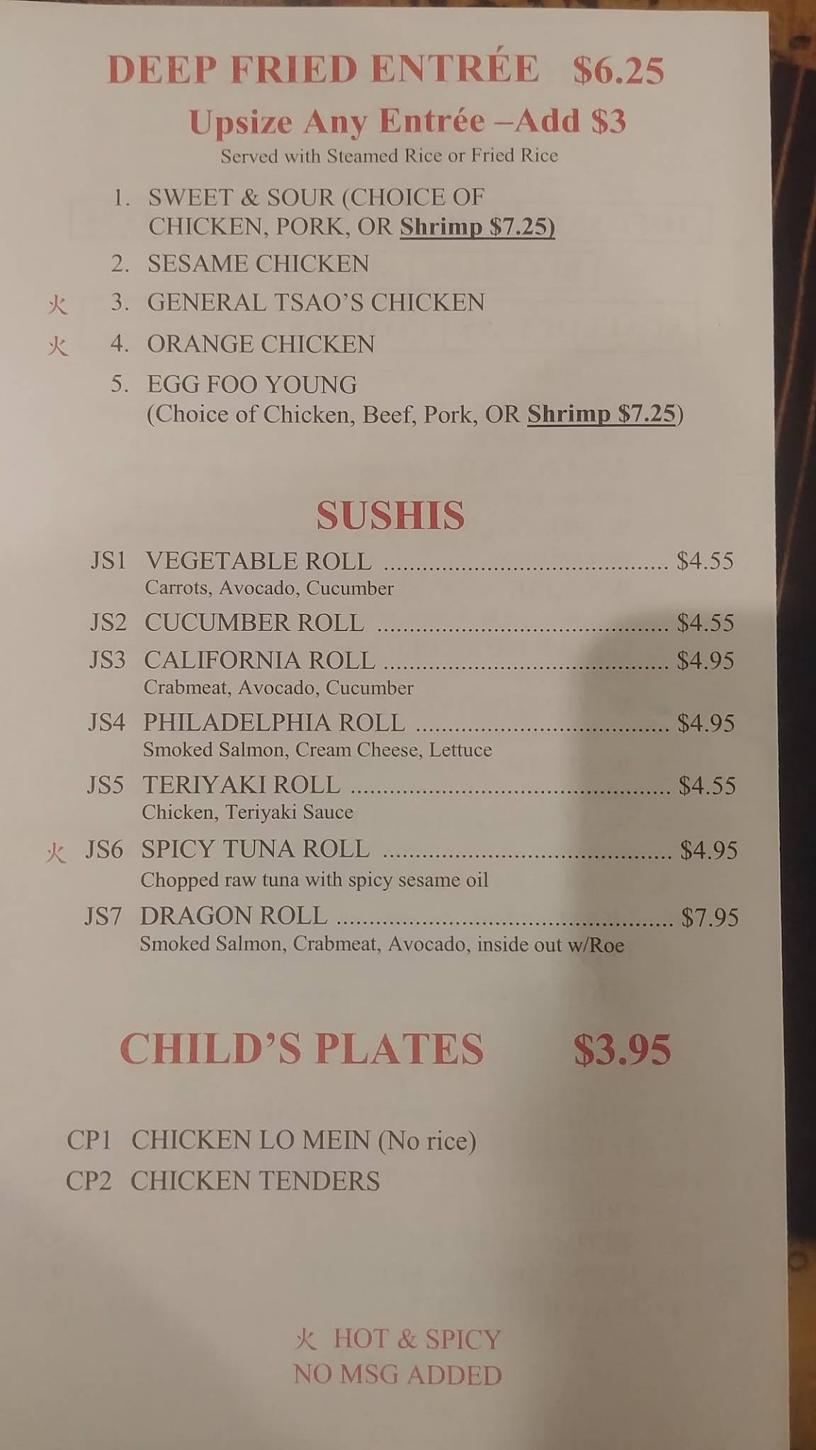 Menu at Lite Pan restaurant, Burkburnett