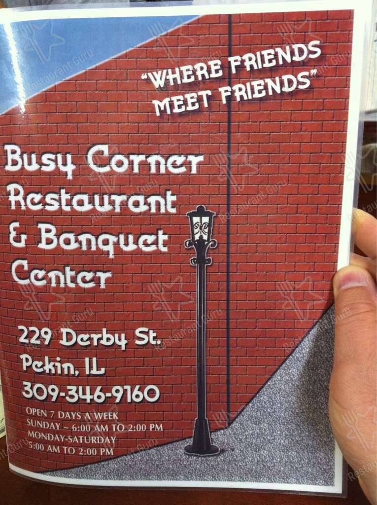 Menu at Busy Corner Restaurant In Pekin, Pekin