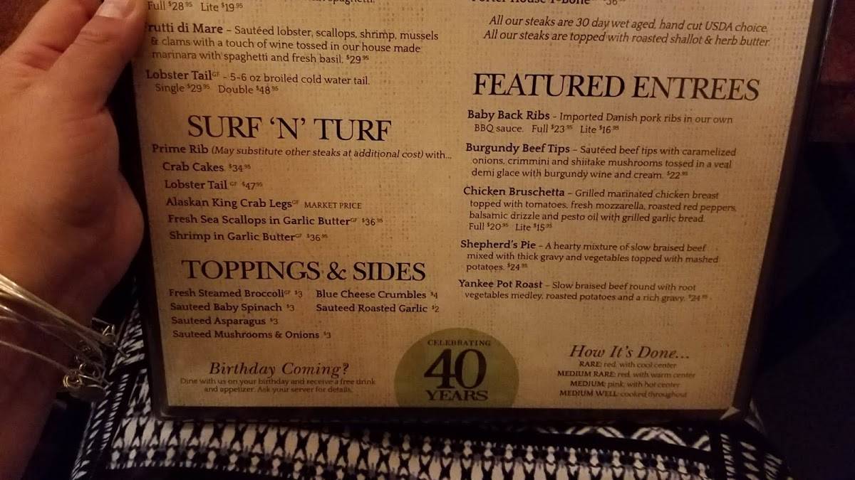 Menu at Butcher Block pub & bar, Plattsburgh