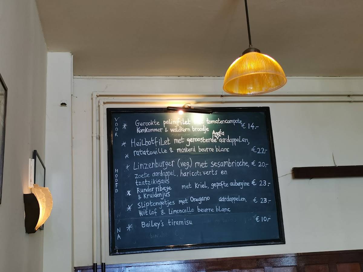Menu at Café Restaurant De Reiger, Amsterdam