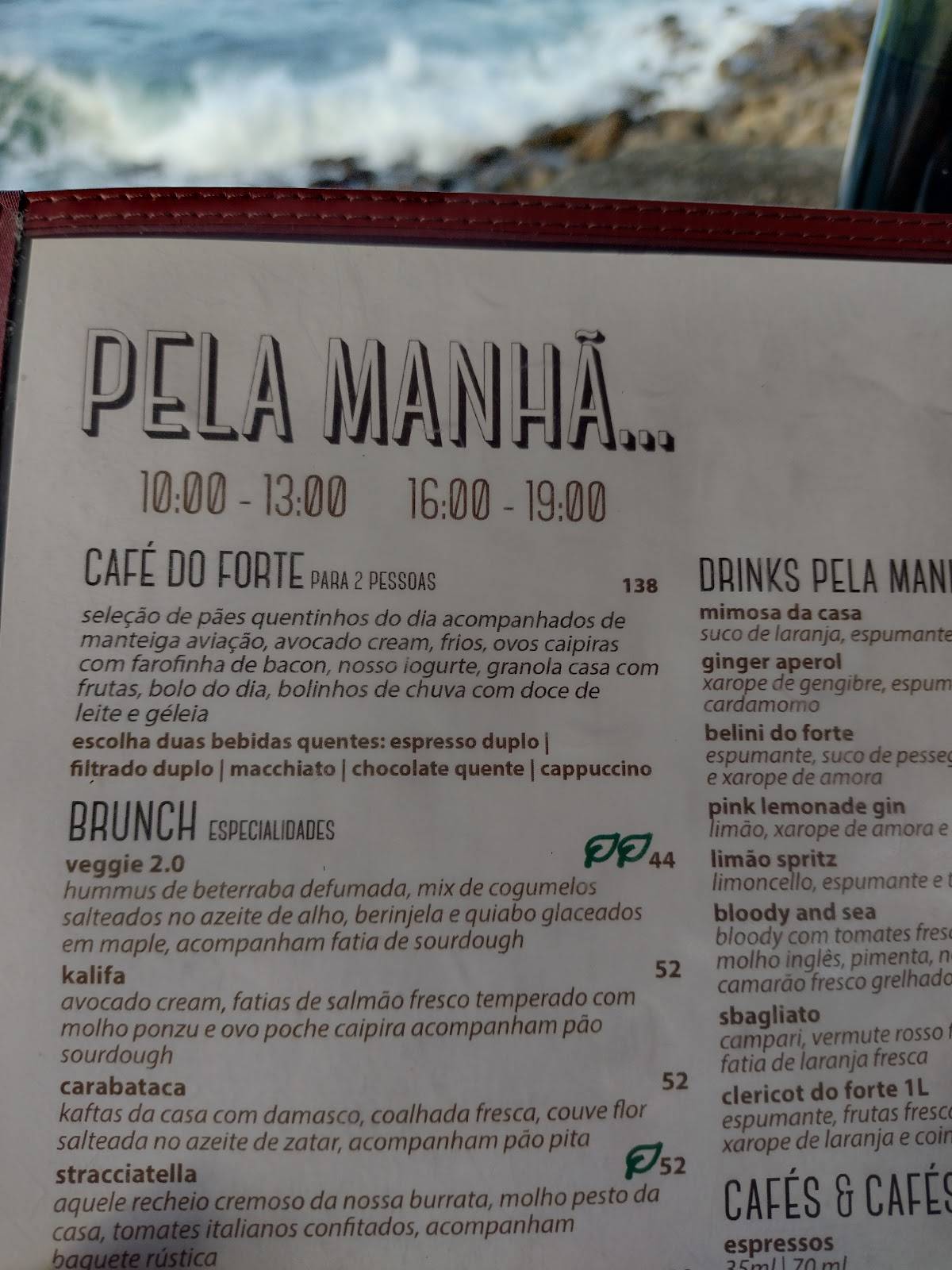 Menu em Café 18 do Forte, Rio de Janeiro, Praca Coronel Eugênio Franco