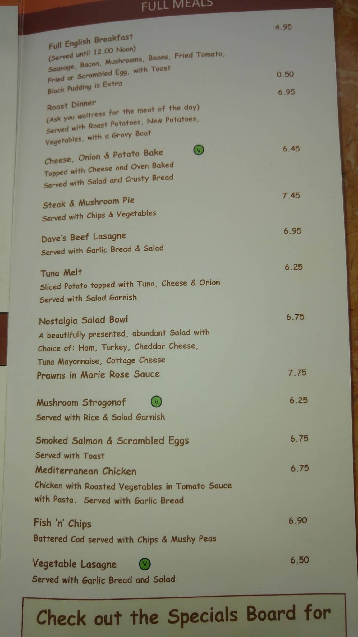 Menu at Nostalgia Tea Rooms cafe, Southport