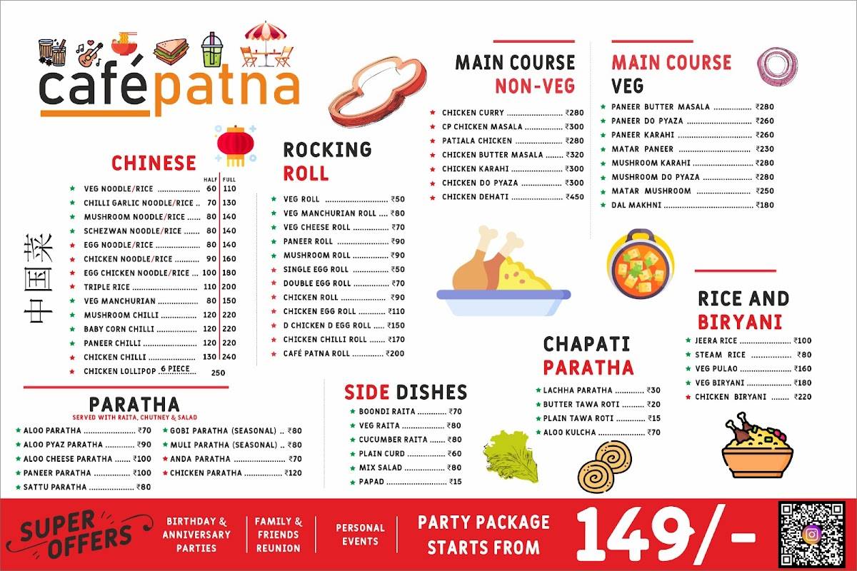 Menu at Cafe Patna, Patna