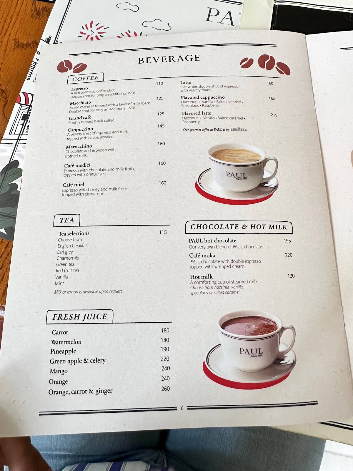 Menu at PAUL Boulangerie et Patisserie cafe, Taguig, G/F Bench Tower