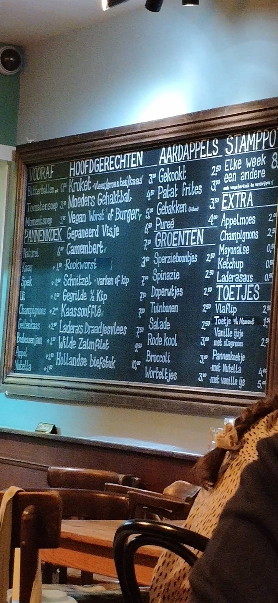 Menu at THUIS by Ladera, Delft