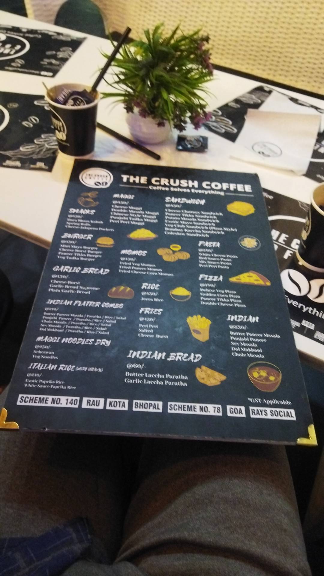 Menu at The Crush Coffee, Indore