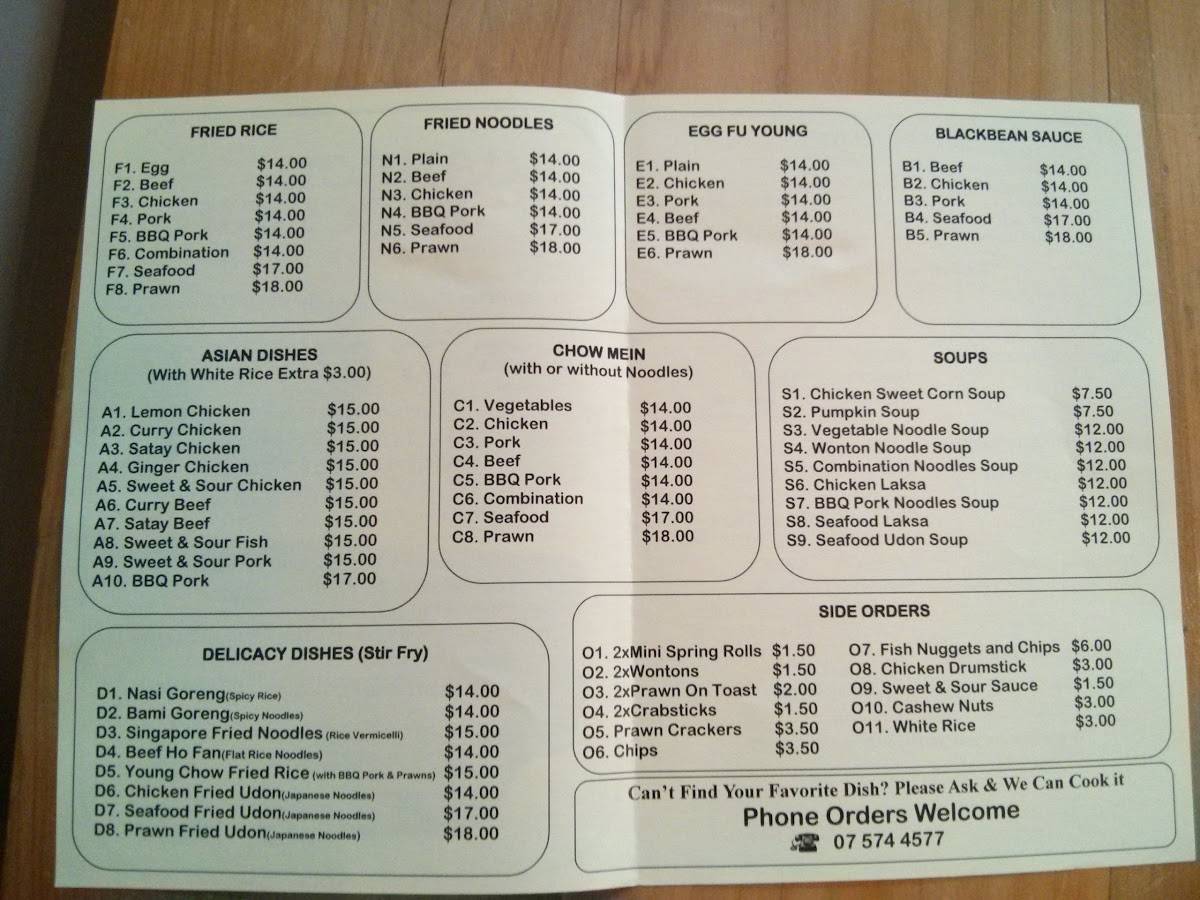Menu at Canton Kitchen restaurant, Papamoa