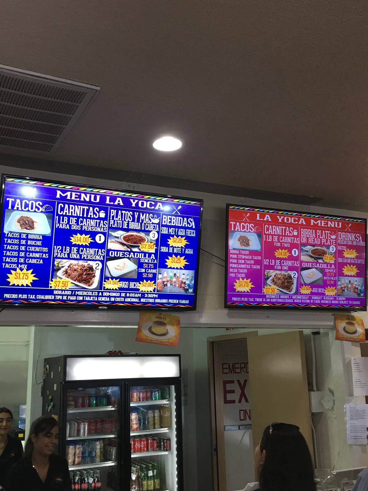 Menu at Carnitas la Yoca restaurant, Tucson, S 6th Ave