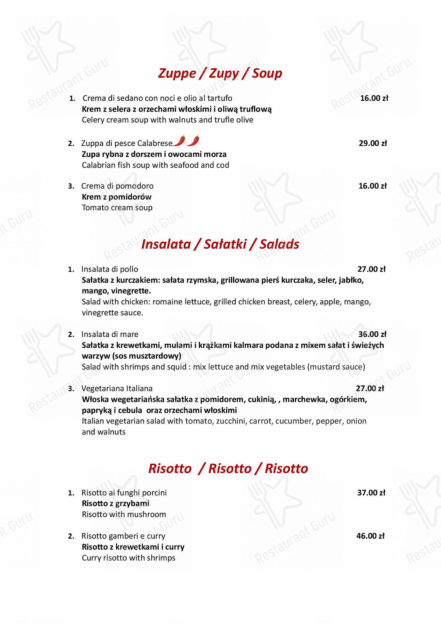 Menu at Casa Italia pub & bar, Slupsk