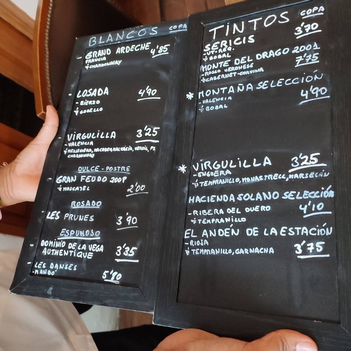 Menu at Casa Montaña pub & bar, Valencia