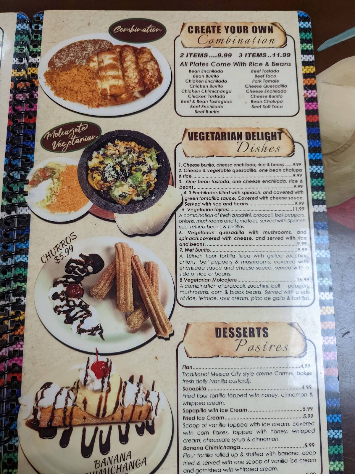 Menu at Casa Real restaurant, Sandusky, Milan Rd