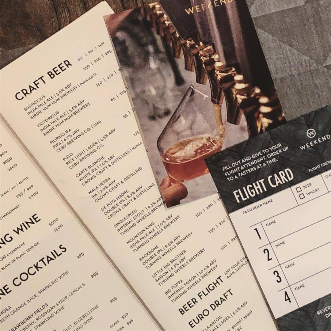 Menu at The Weekend pub & bar, Cebu City, 88th Ave