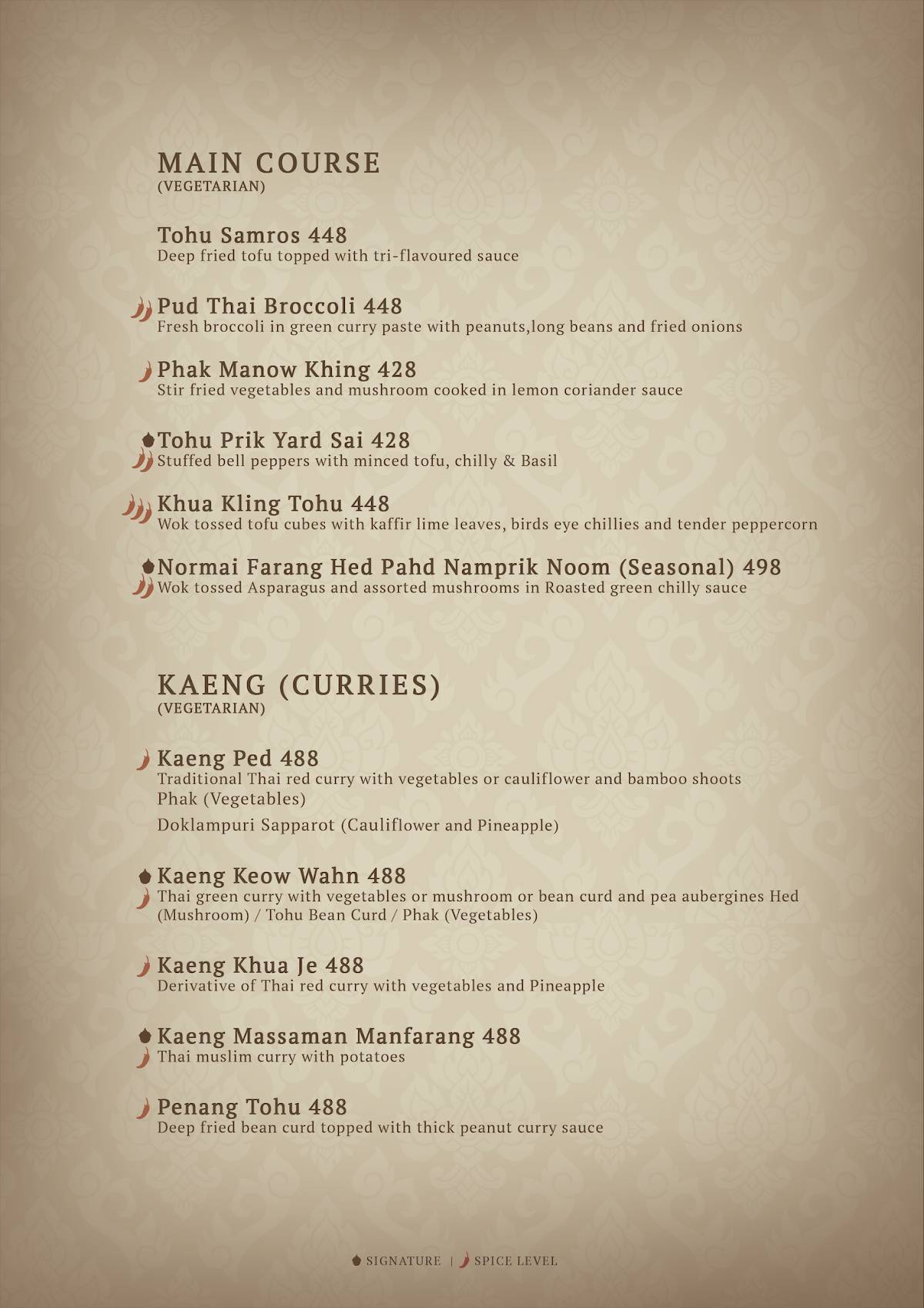 Menu at Benjarong - Thai Restaurant, Chennai, 146, TTK Road