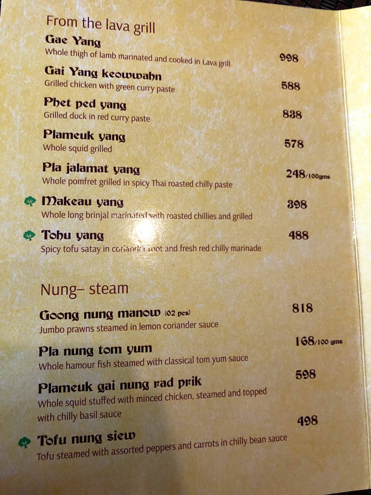 Menu at Benjarong - Thai Restaurant, Chennai, 146, TTK Road
