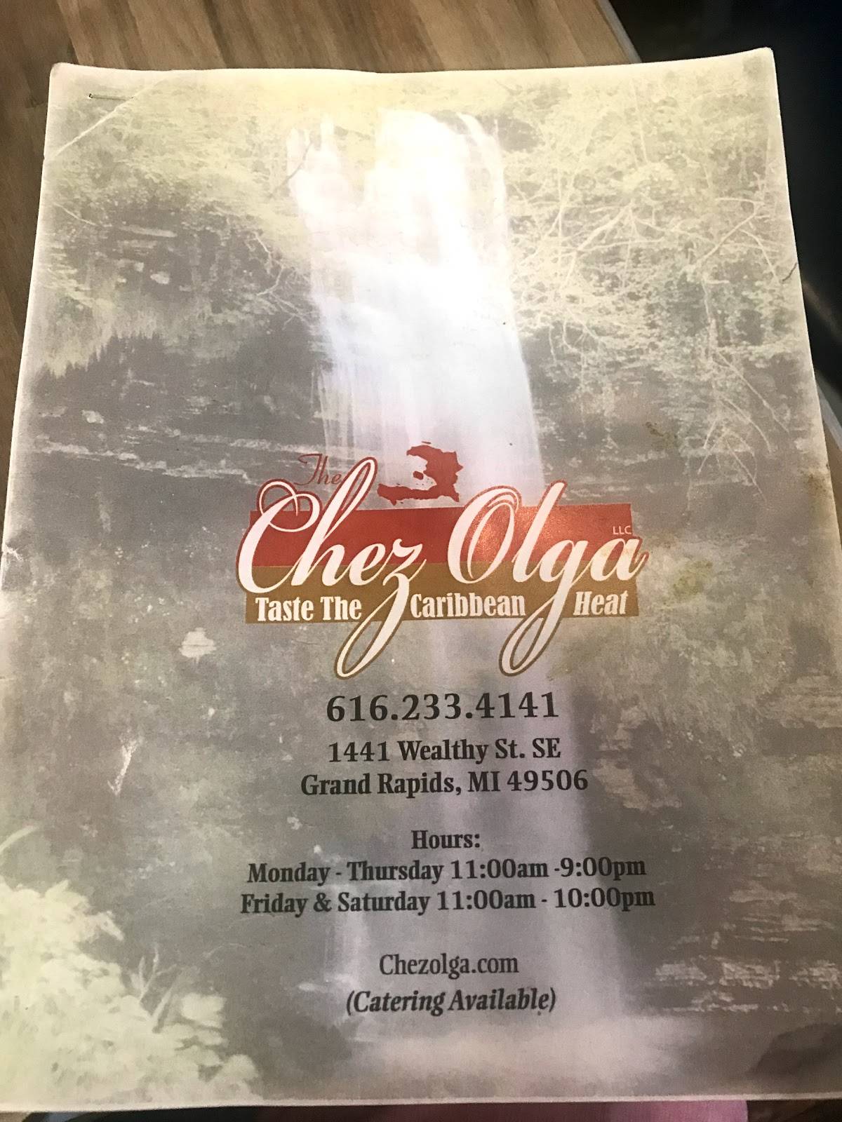 Menu at Chez Olga LLC restaurant, Grand Rapids