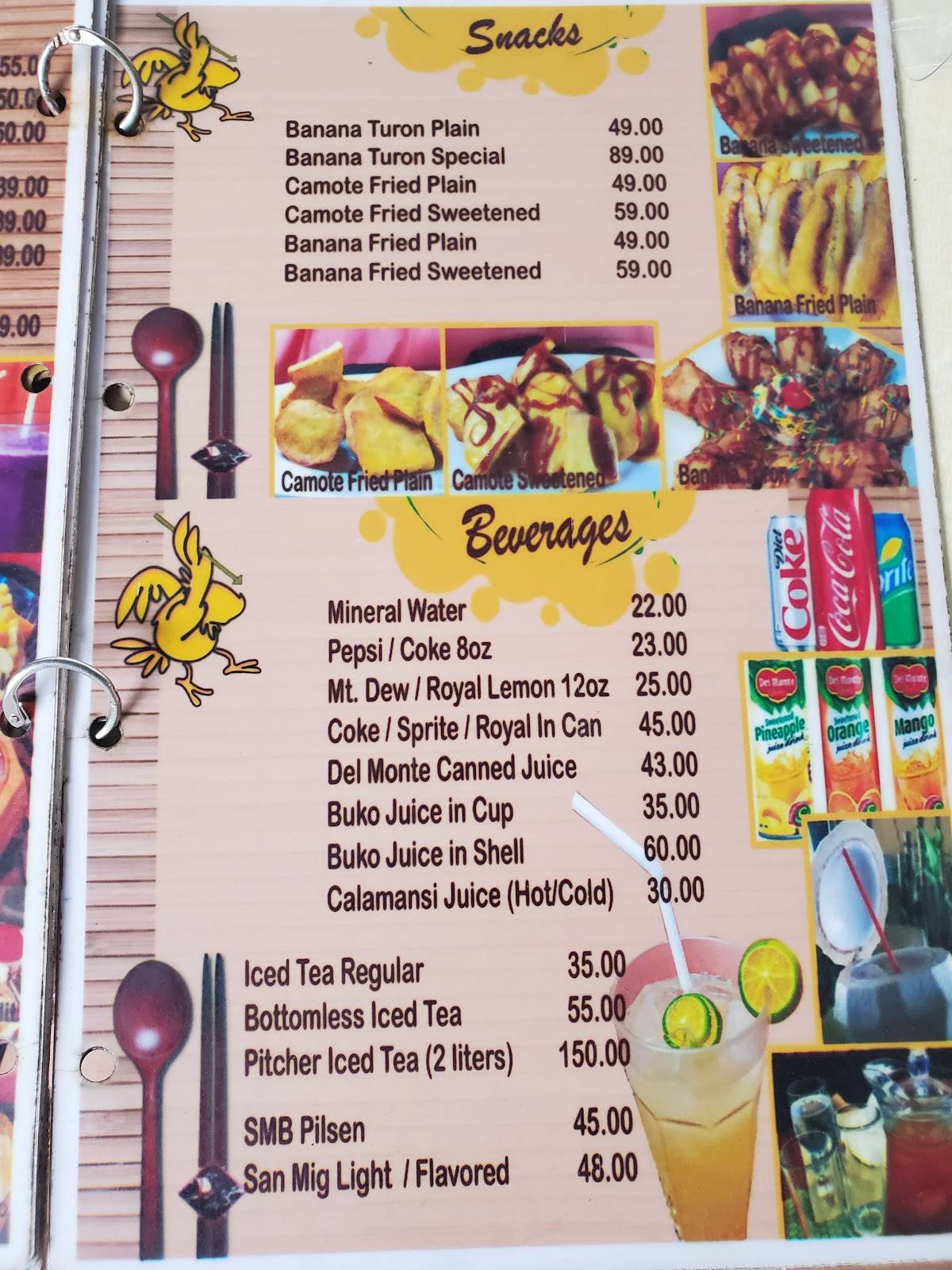 Menu at Chicken Ati-Atihan Ozamiz City restaurant, Ozamiz City, Don ...