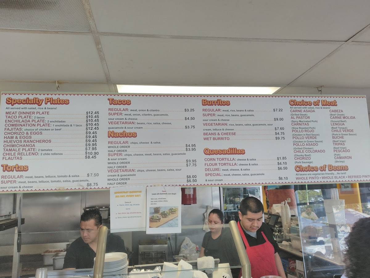 Menu at Chunky's Taqueria & Grill restaurant, Petaluma